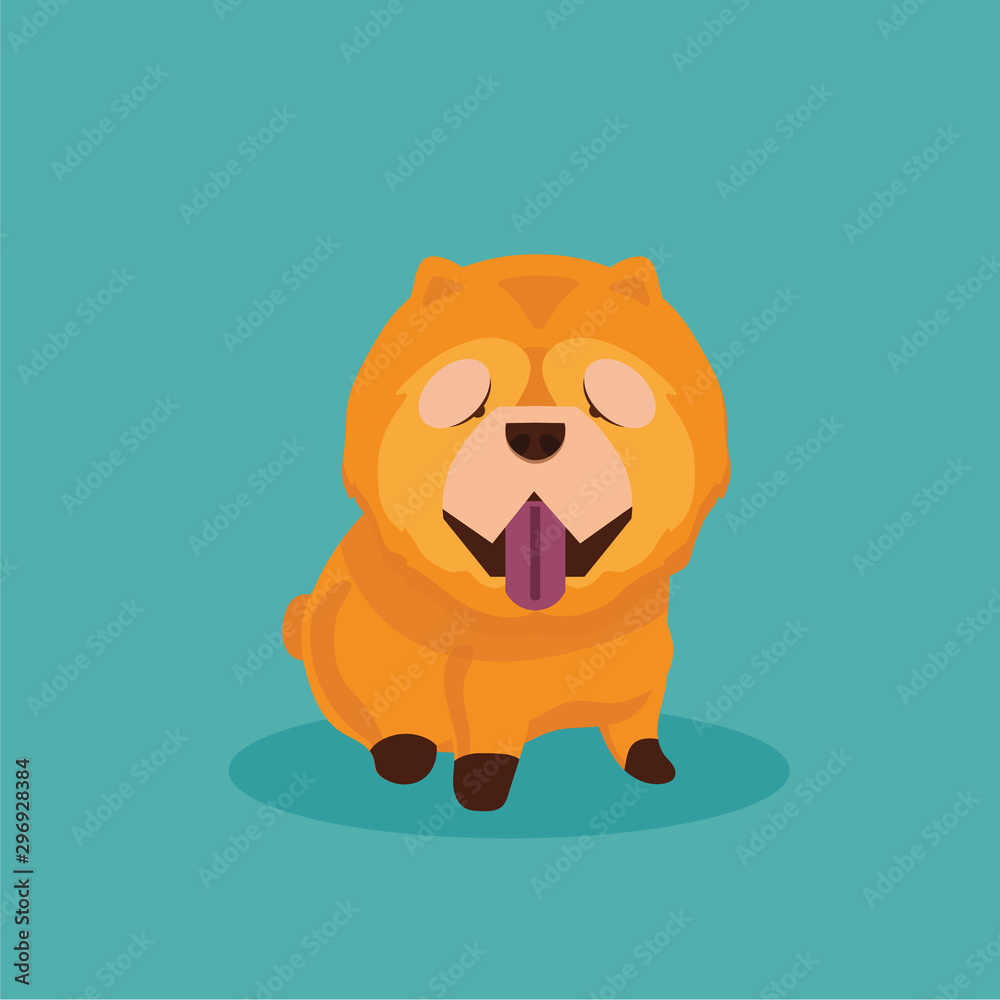 Dog chow chow cartoon vector illustration. Stock Vector | Adobe Stock
