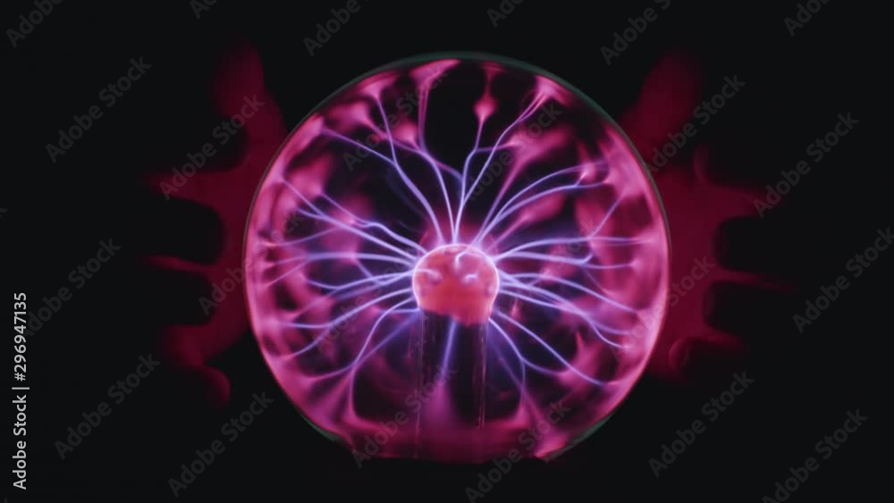 Magic Plasma Ball - a transparent sphere filled with inert gas and a ...