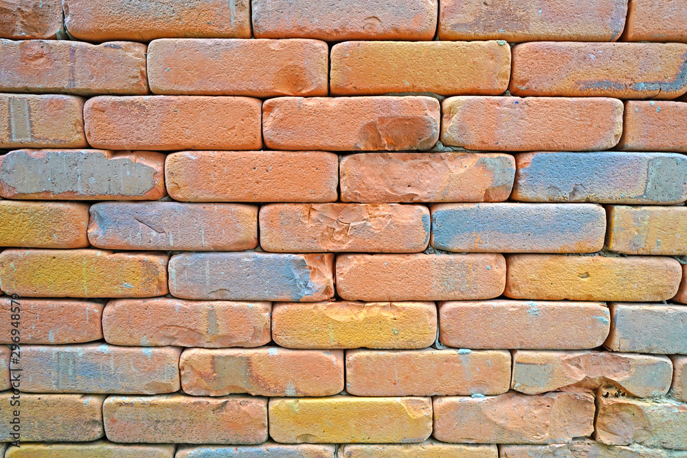 Broken Brick Wall Texture Background Design. Old Bricks Cracks Pattern ...