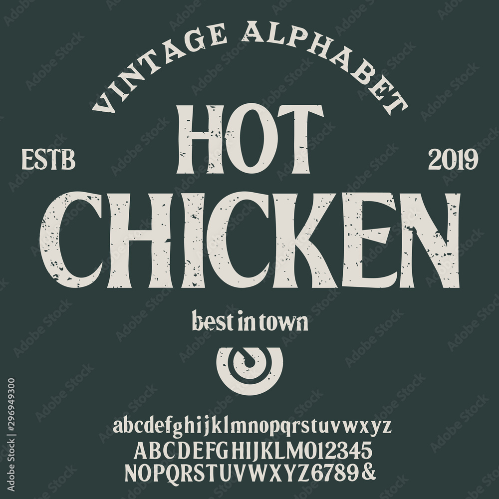 Hand drawn vintage retro font. Outdoor advertising of American ...