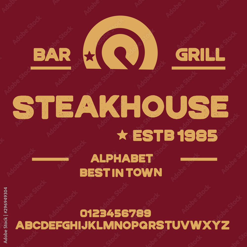 Hand drawn font for cafes, bars, restaurants where meat is eaten ...