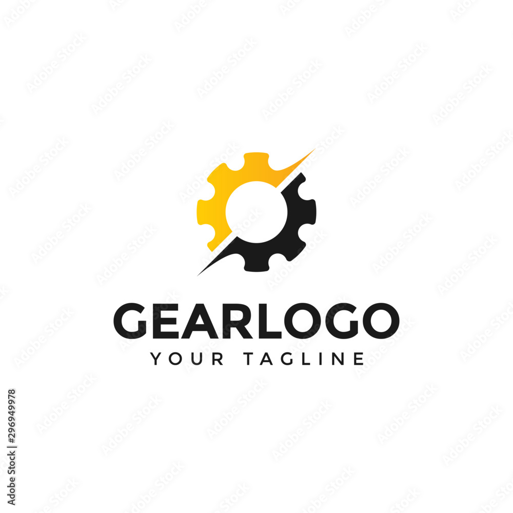 Abstract Mechanical Gear Logo Design Template Stock Vector | Adobe Stock