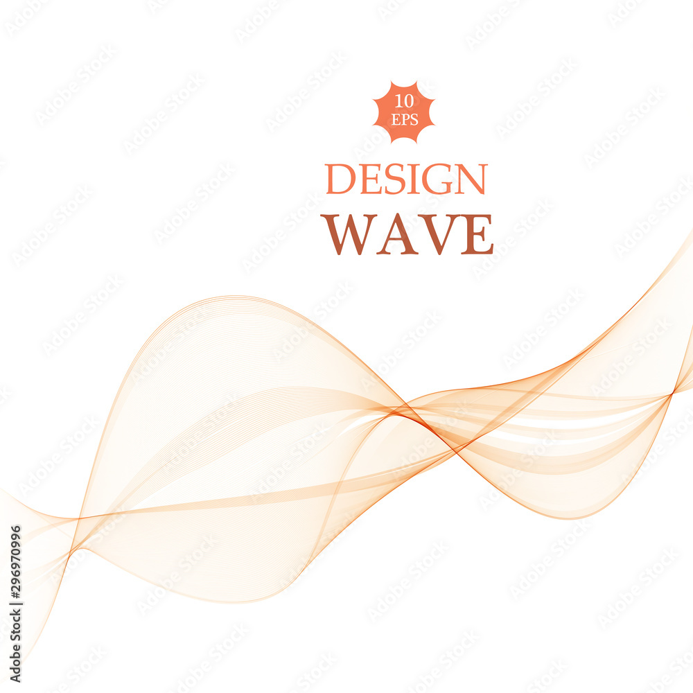Abstract orange color wave design element. Abstract smooth color wavy ...