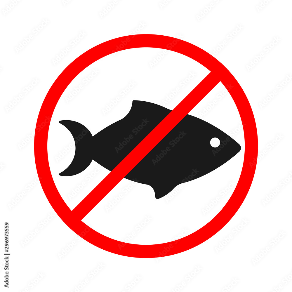 No Fishing Sign Vector