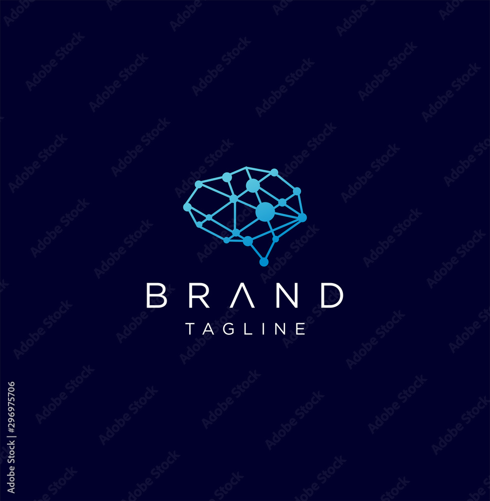 Brain Technology Logo Design Illustration . Digital Brain Tech Logo ...