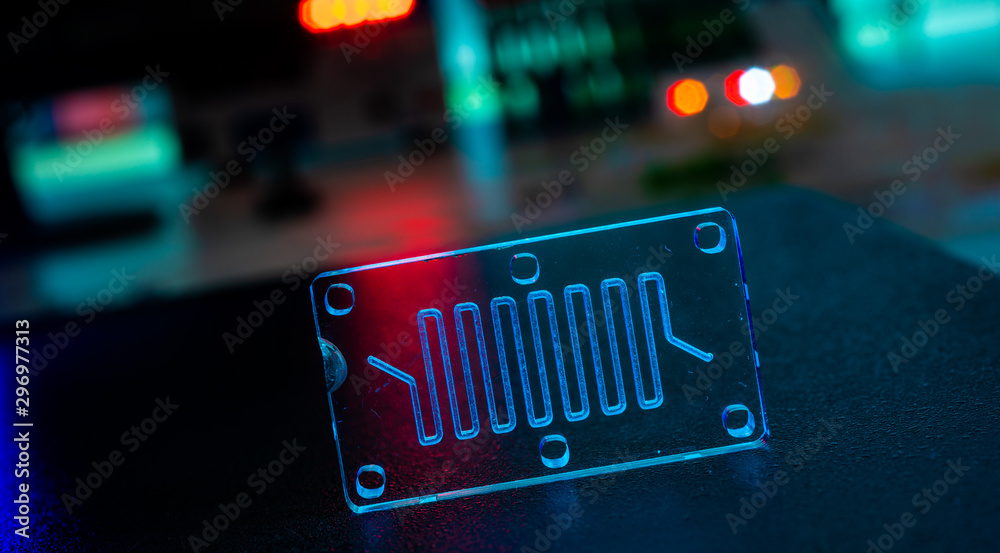 Foto de Organ-on-a-chip (OOC) - microfluidic device chip that simulates ...