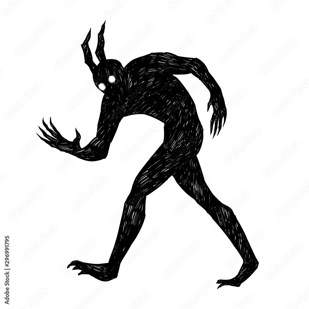 Black satan silhouette Stock Illustration | Adobe Stock
