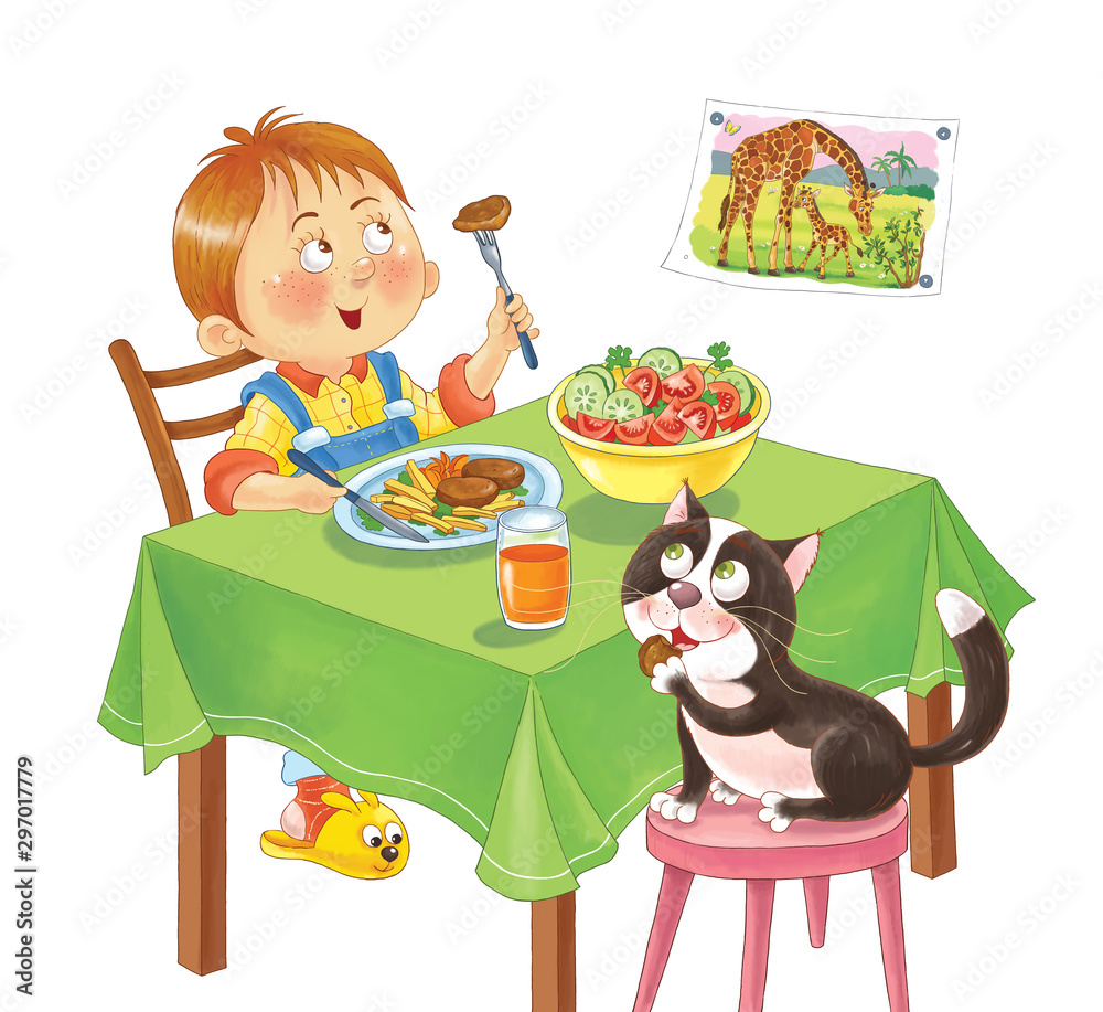 My day. Schedule. Cute little boy's day. Coloring book. Coloring page ...