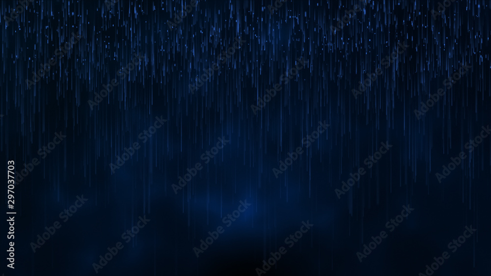 The dust rain particle water drop falling in rainy season with dark ...