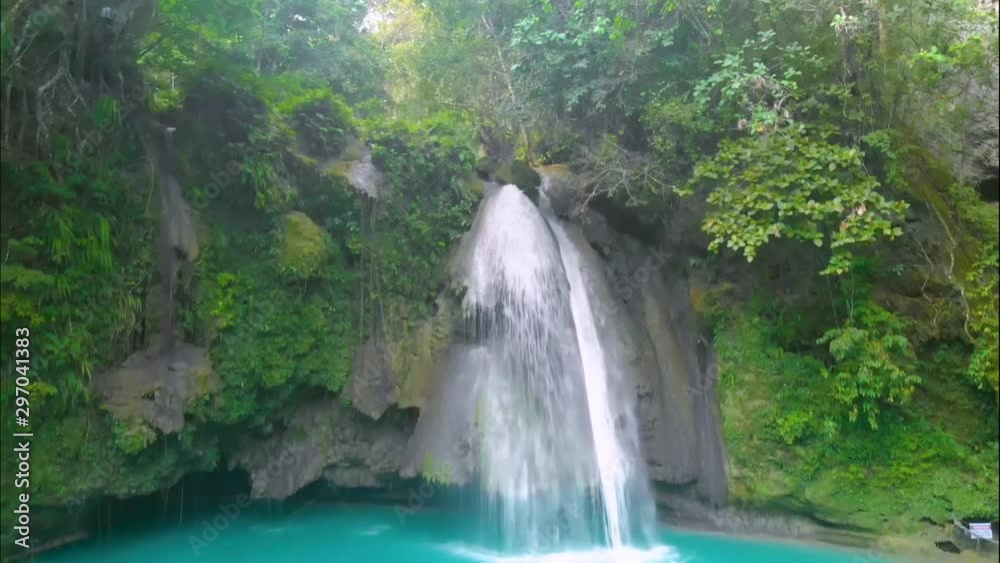 Kawasan Falls on Cebu Island, Philippines. Beautiful waterfall in ...