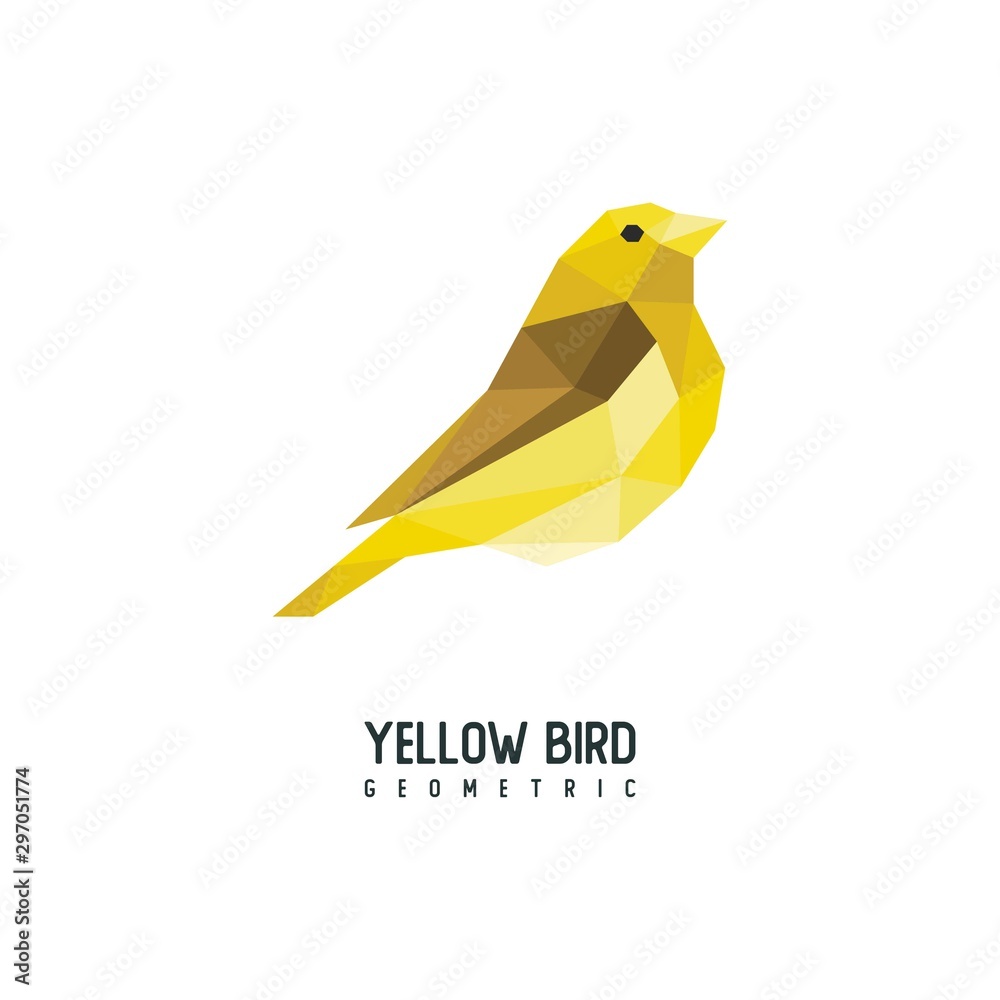 Geometric yellow bird shape logo vector Stock Vector | Adobe Stock