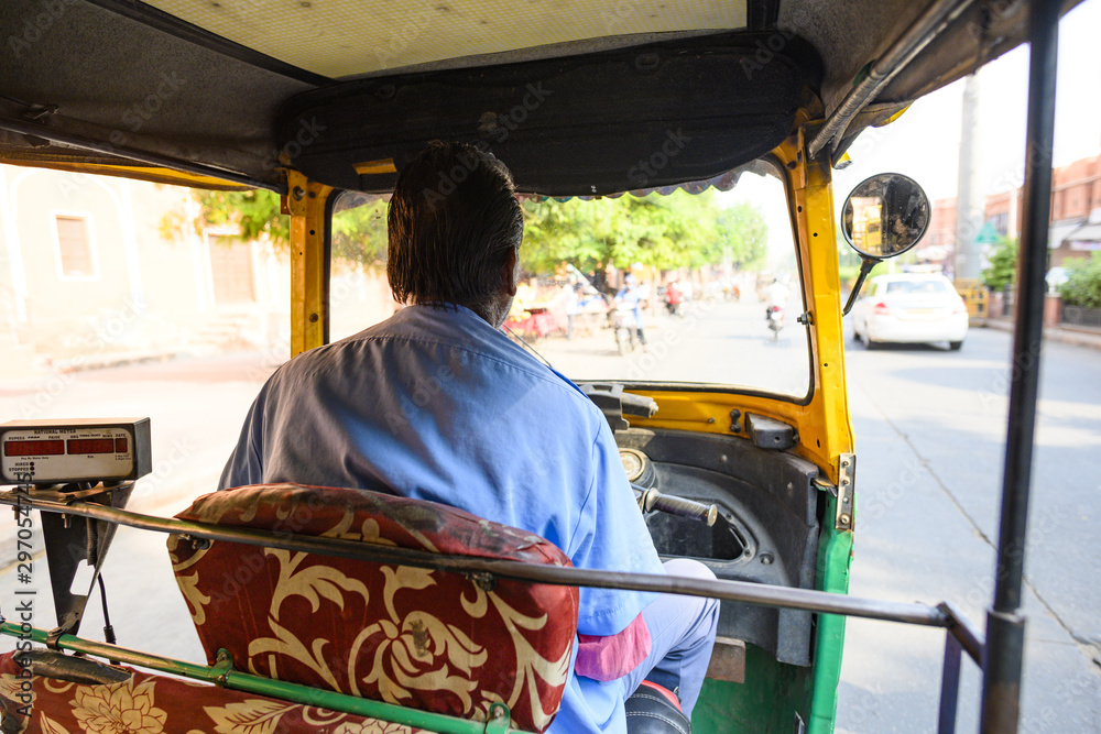 (Passenger point of view) A unidentified driver is riding his auto ...