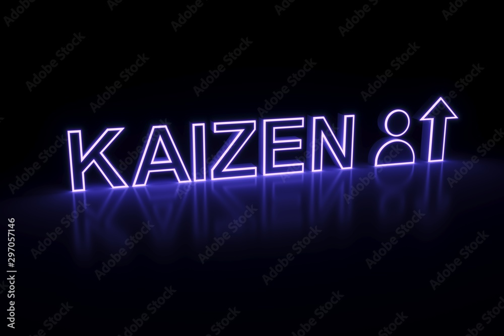 KAIZEN particle neon concept self illumination background 3D ...