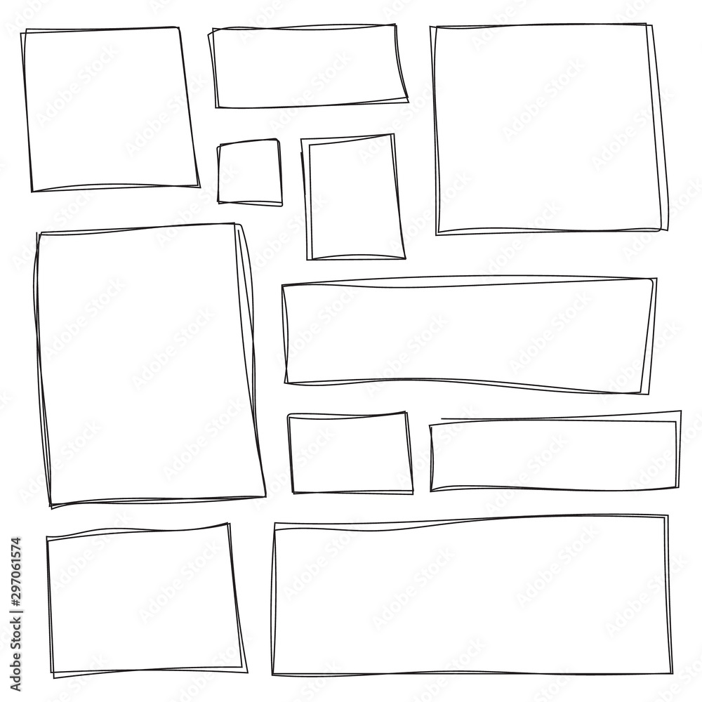 Set Of Freehand Drawn Horizontal And Vertical Rectangles And Squares set-of-freehand-drawn-horizontal-and-vertical-rectangles-and-squares