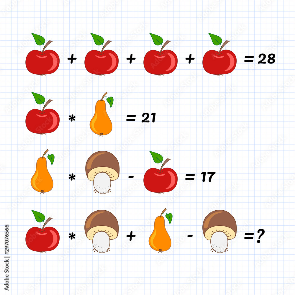 Mathematics educational game for children. Advanced level. Learning ...