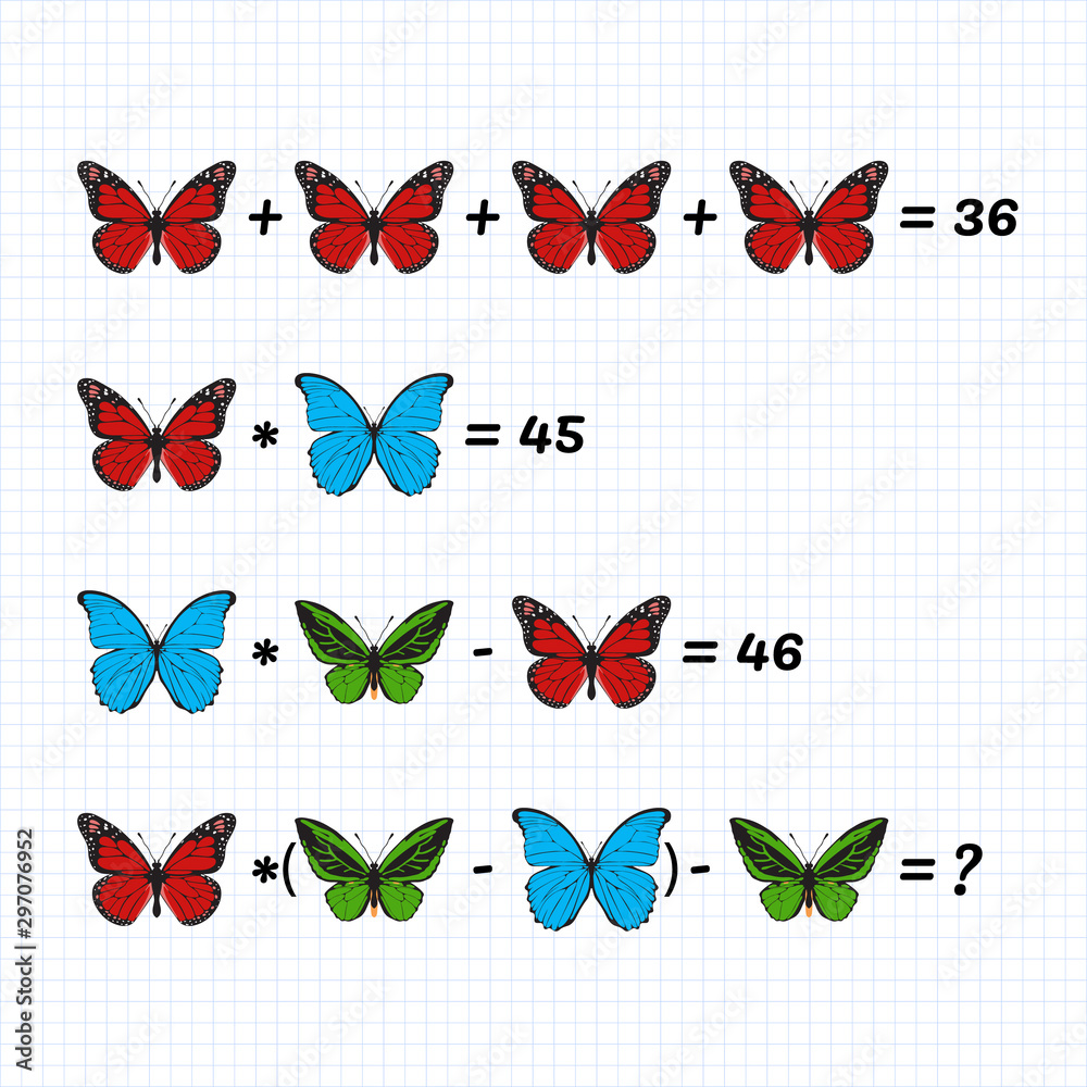 Mathematics educational game for children. System of equations ...