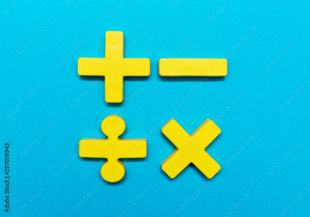 Symbols of four fundamental operation of arithmetic, addition ...