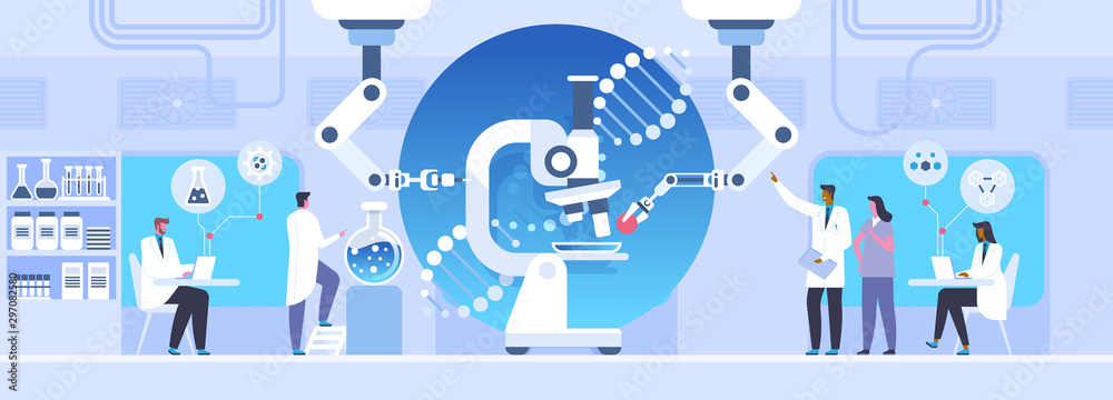 Laboratory study flat vector illustration Stock Vector | Adobe Stock