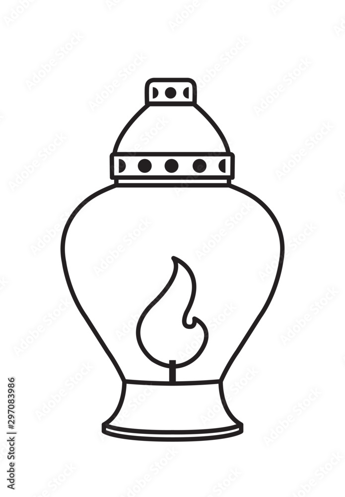 Vetor de Znicz obrys kolorowanka na Święto Zmarłych, Wszystkich ...