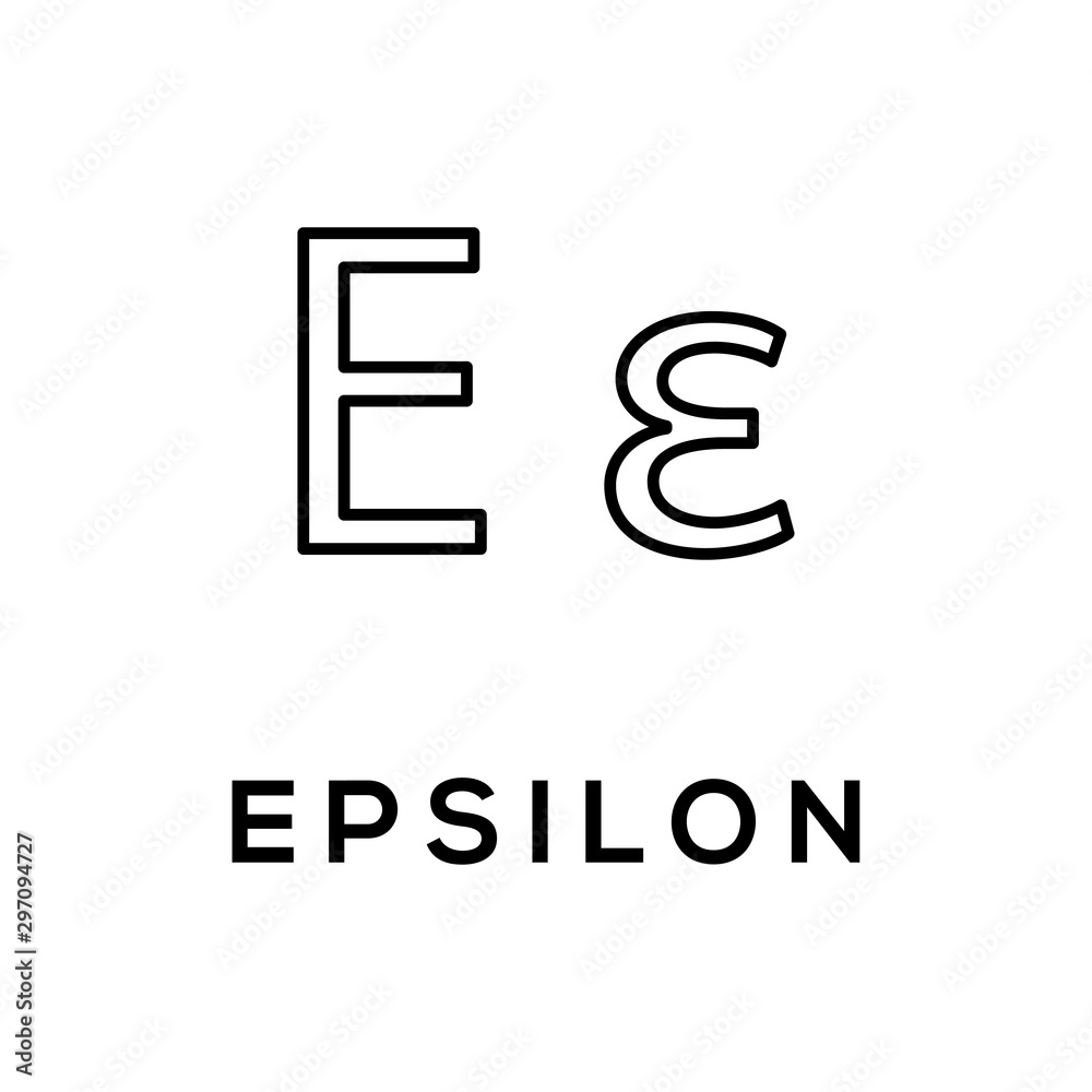 Greek alphabet : Epsilon signage icon Stock Vector | Adobe Stock