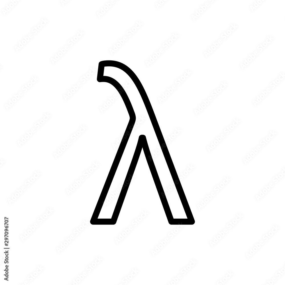 Greek alphabet : Lambda signage icon Stock Vector | Adobe Stock