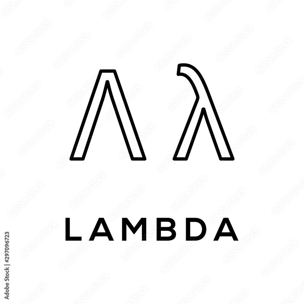 Greek alphabet : Lambda signage icon Stock Vector | Adobe Stock