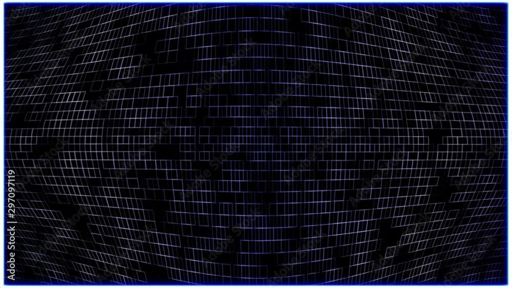 Rectangular Neon Frame Blinking Flickering 4K Animation Background ...