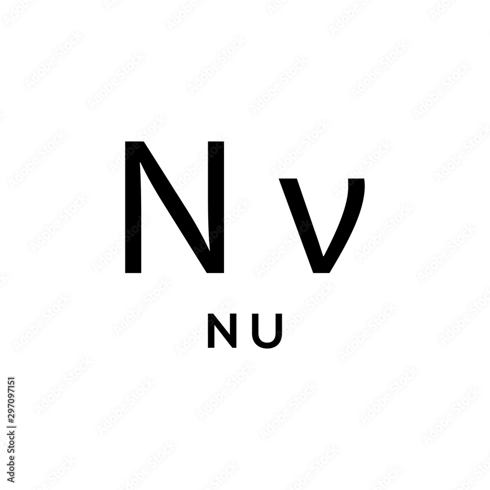 Greek alphabet : Nu signage icon Stock Illustration | Adobe Stock