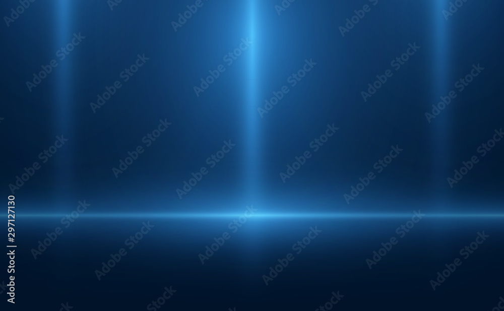Empty background scene blue neon. searchlight light Stock Vector ...