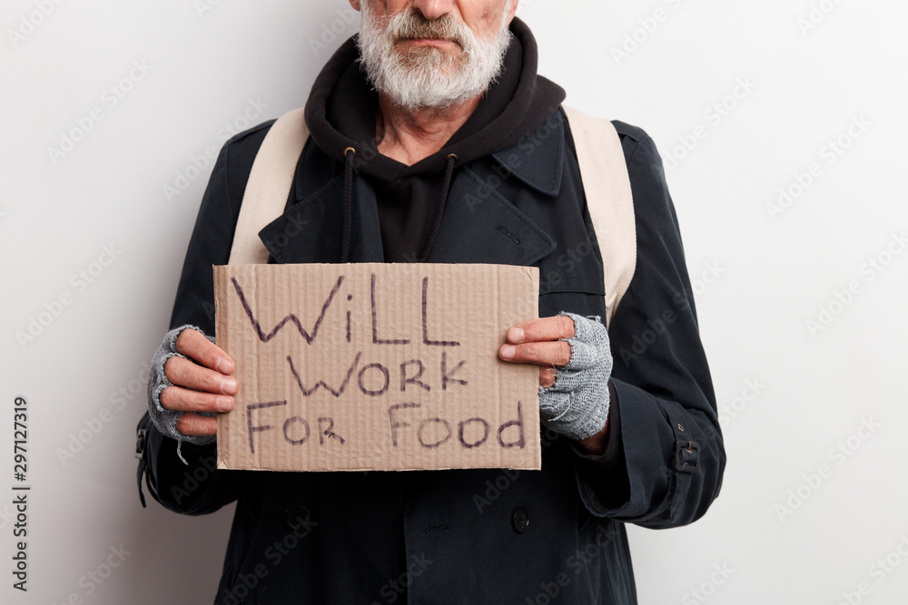 Homeless Holding Sign