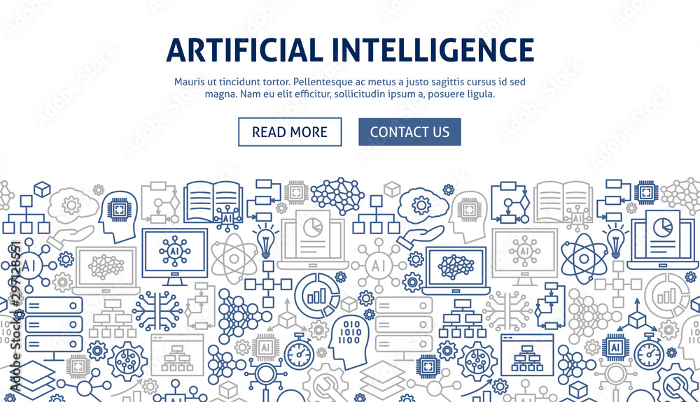 Artificial Intelligence Banner Design Stock Vector | Adobe Stock