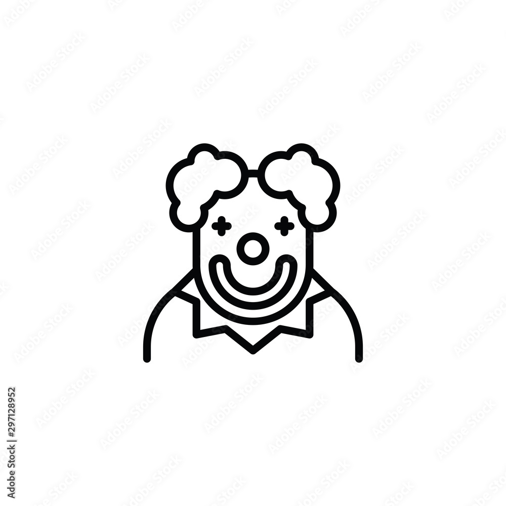 Clown icon vector. Linear style sign for mobile concept and web design ...