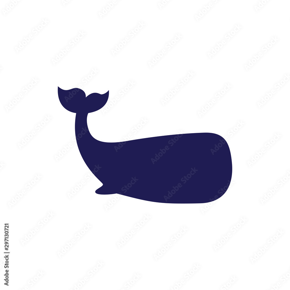 Blue whale icon vector. Linear style sign for mobile concept and web ...