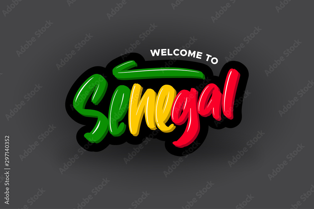 Welcome to Senegal modern brush lettering text. Vector illustration ...