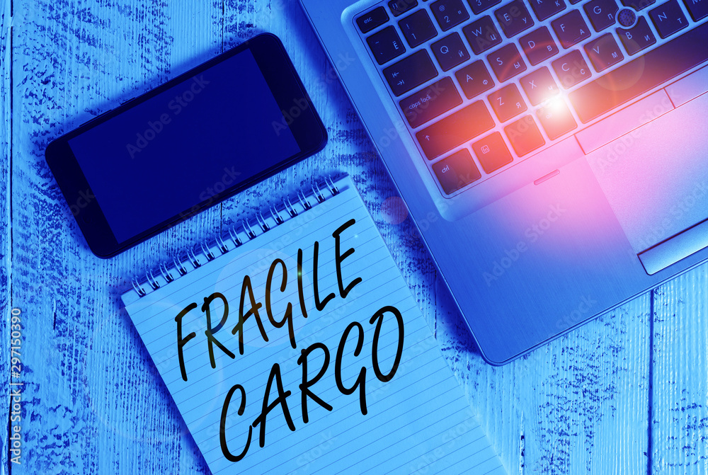 Handwriting text Fragile Cargo. Conceptual photo Breakable Handle with ...
