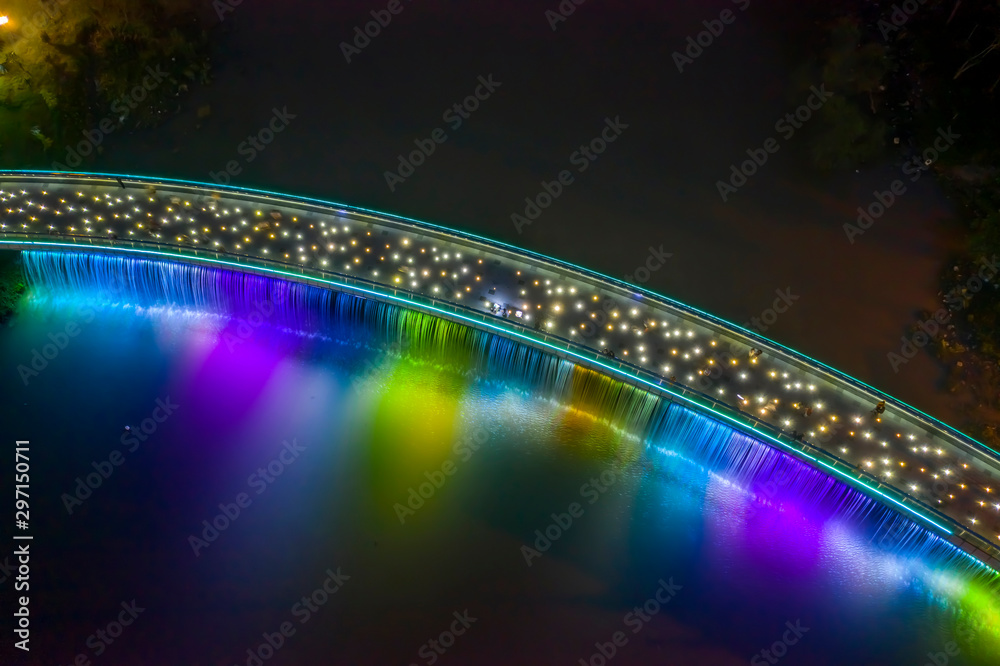 Aerial view of Starlight Bridge or Anh Sao Bridge which is a pedestrian ...