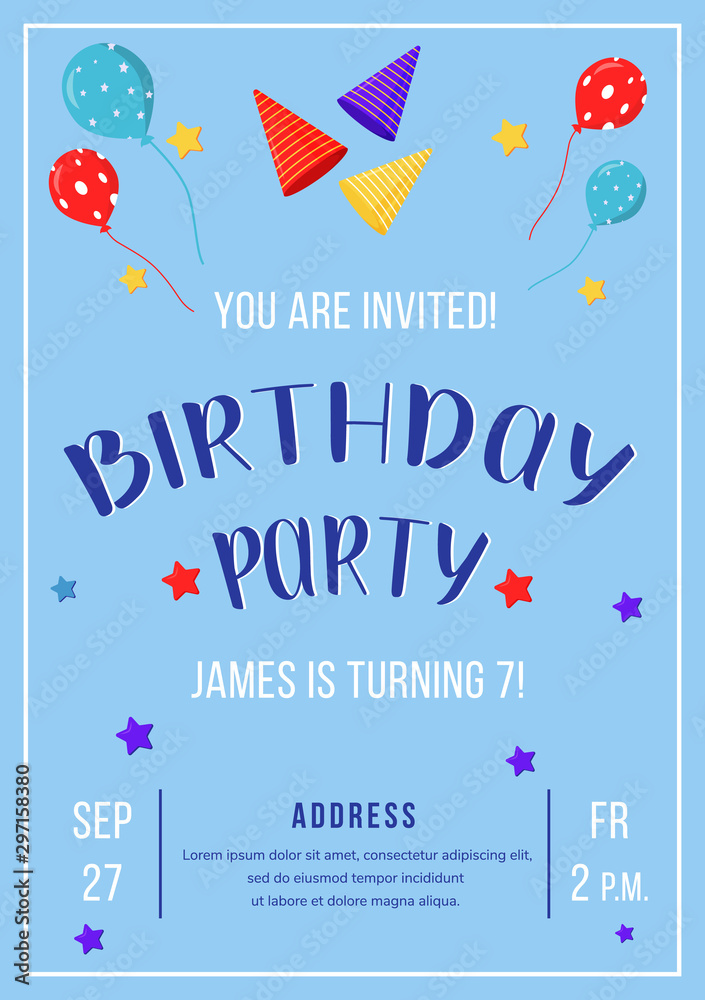 Birthday party brochure template. Flyer, booklet, leaflet concept with ...