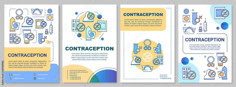 Contraception brochure template. STI prevention. Flyer, booklet ...
