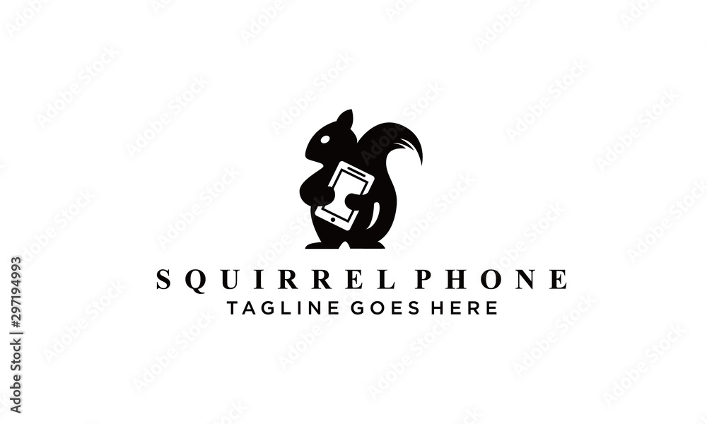 squirrel and phone logo Vectors Royalty design inspiration Stock Vector ...