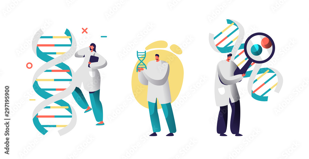 Medicine Technology Genetic Testing with App. Scientists Geneticists ...