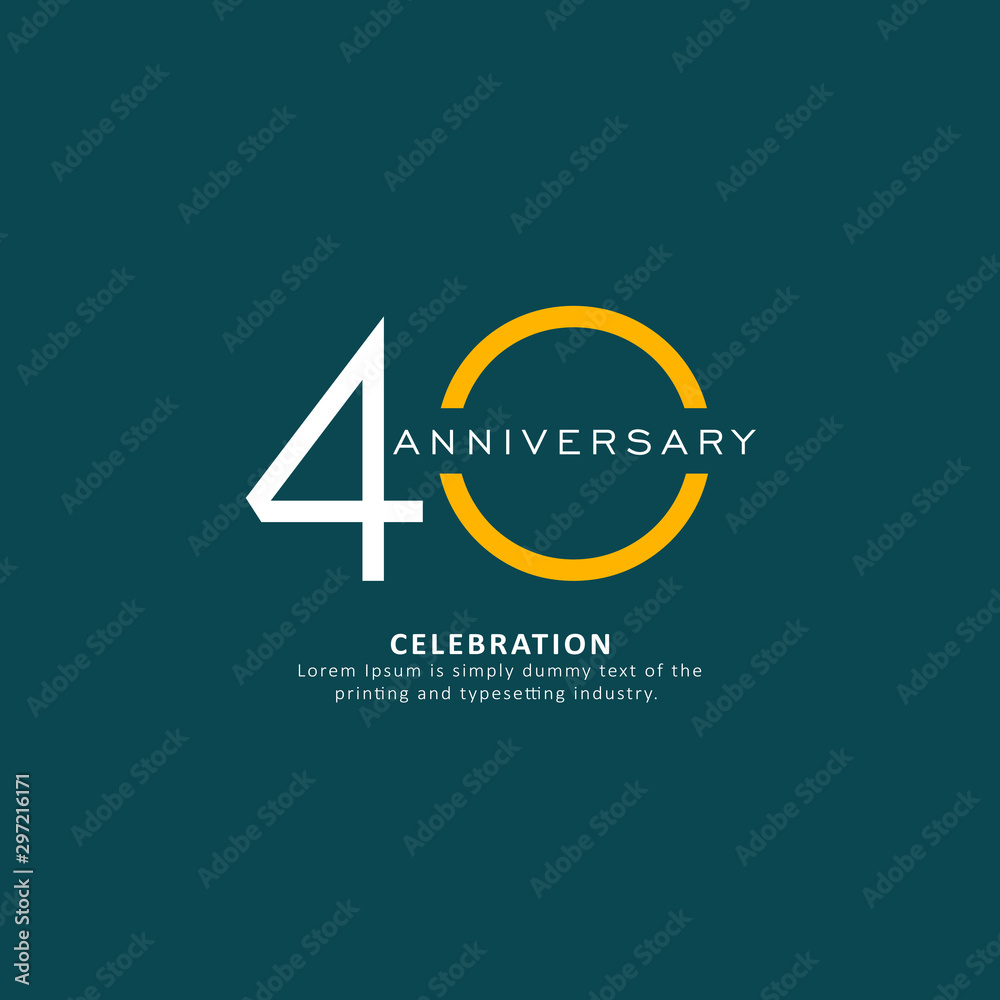 40 Year Anniversary Vector Template Design Illustration Stock Vector ...