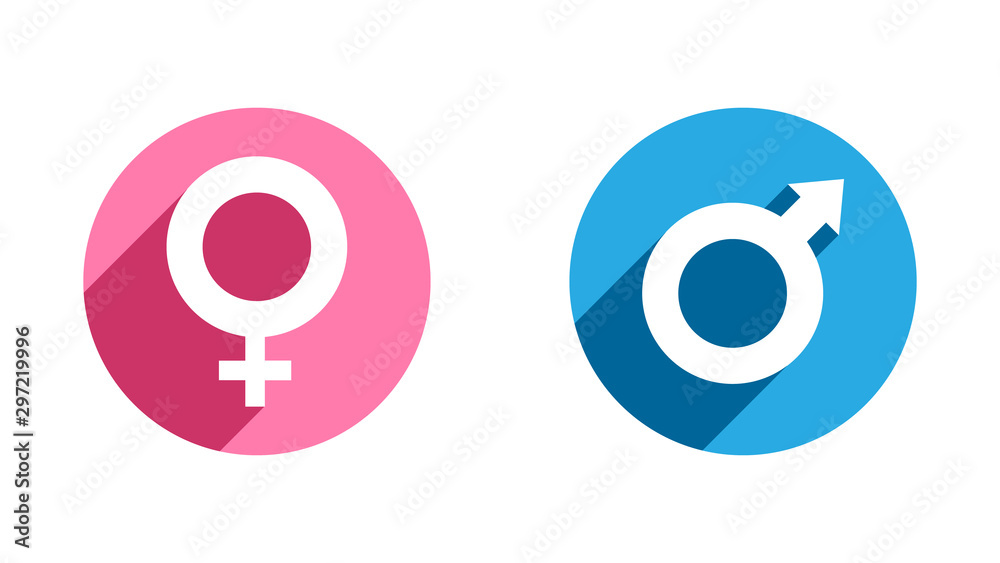 Female And Male Gender Symbols Female And Male Signs Vector