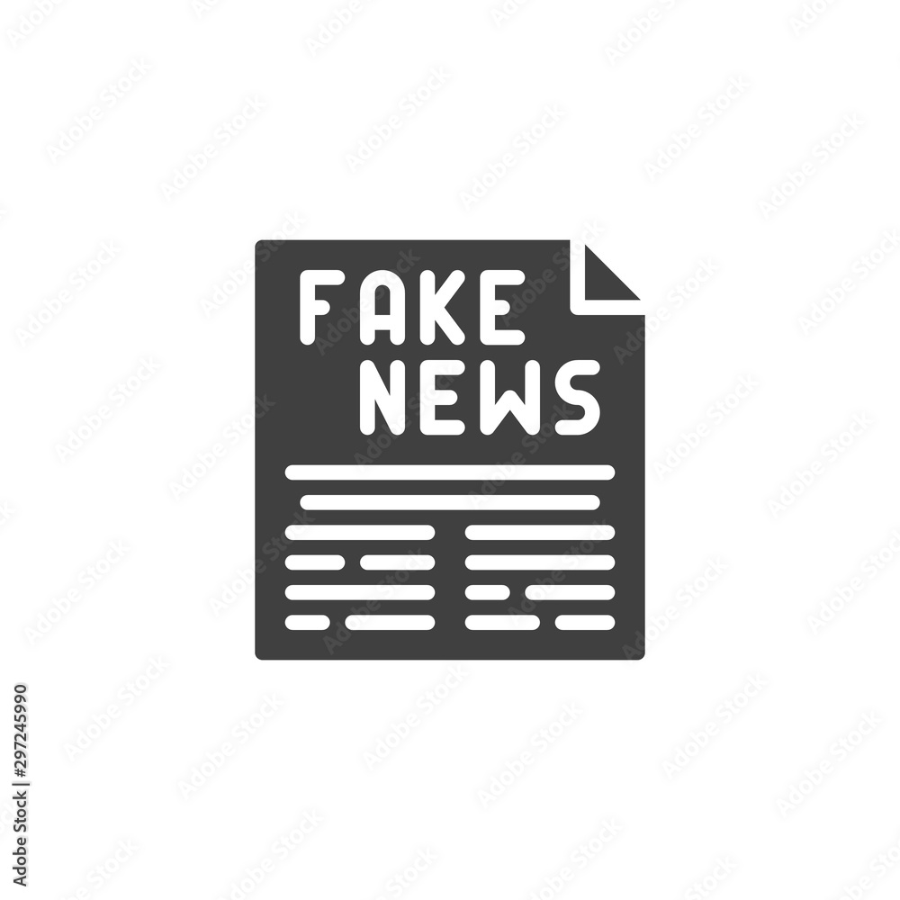 Fake news headline vector icon. filled flat sign for mobile concept and ...