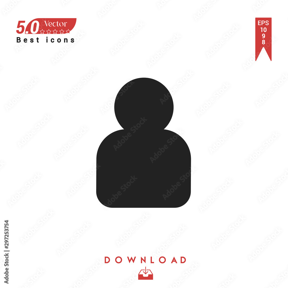 black profile-user icon. profile-user icon vector isolated on white ...