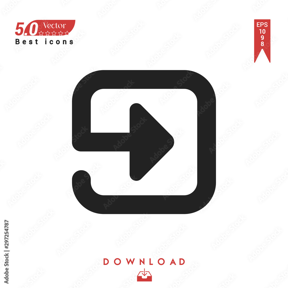 black loop-arrow icon vector isolated on white background. Graphic ...