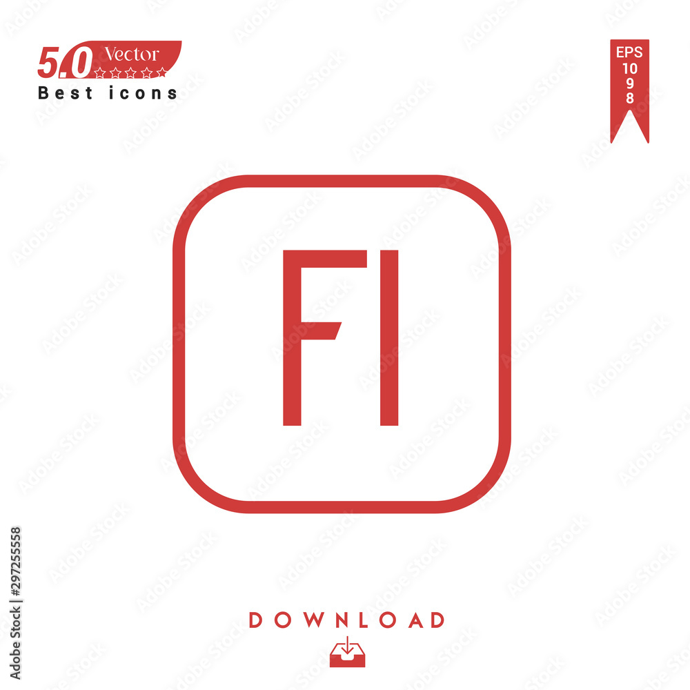 Outline flash file-type icon vector isolated on white background ...