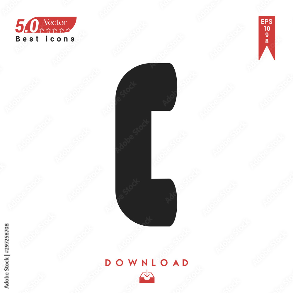 black call-ended icon. call-ended icon vector isolated on white ...