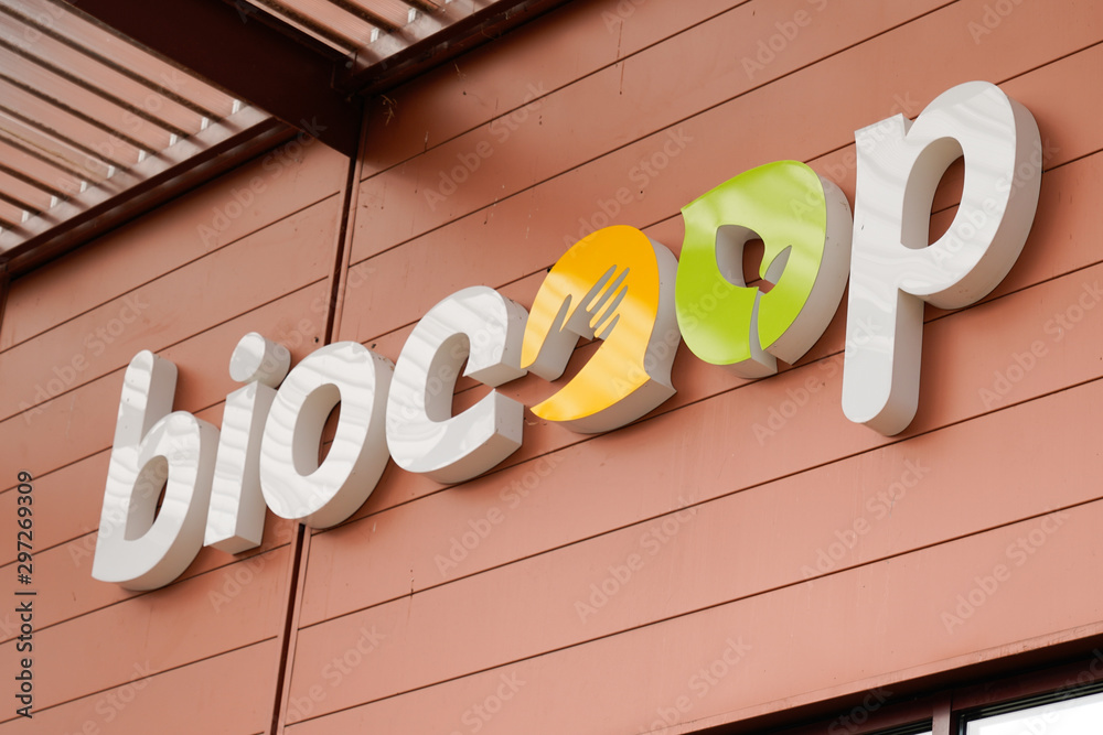 Biocoop logo on store front logo sign shop Stock Photo | Adobe Stock