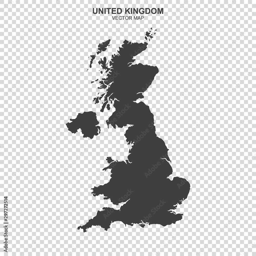 political map of United Kingdom isolated on transparent background ...