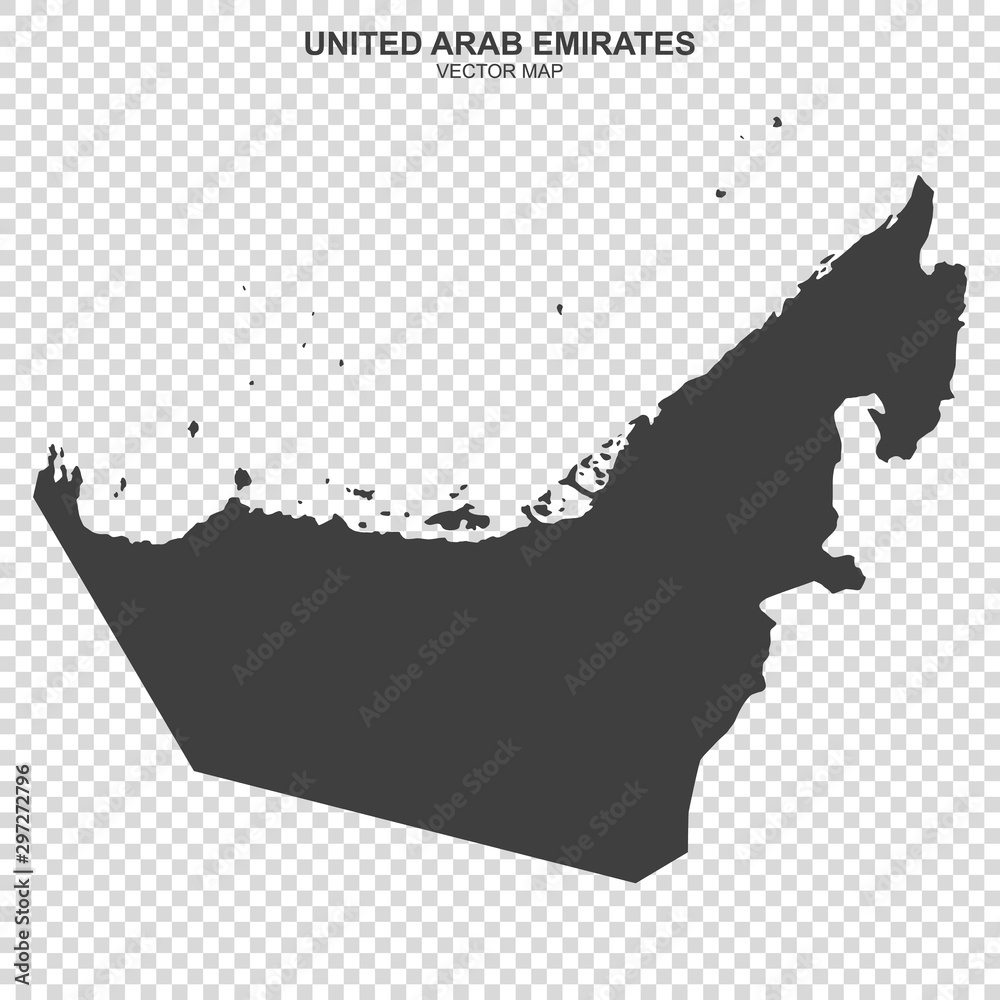 political map of United Arab Emirates isolated on transparent ...